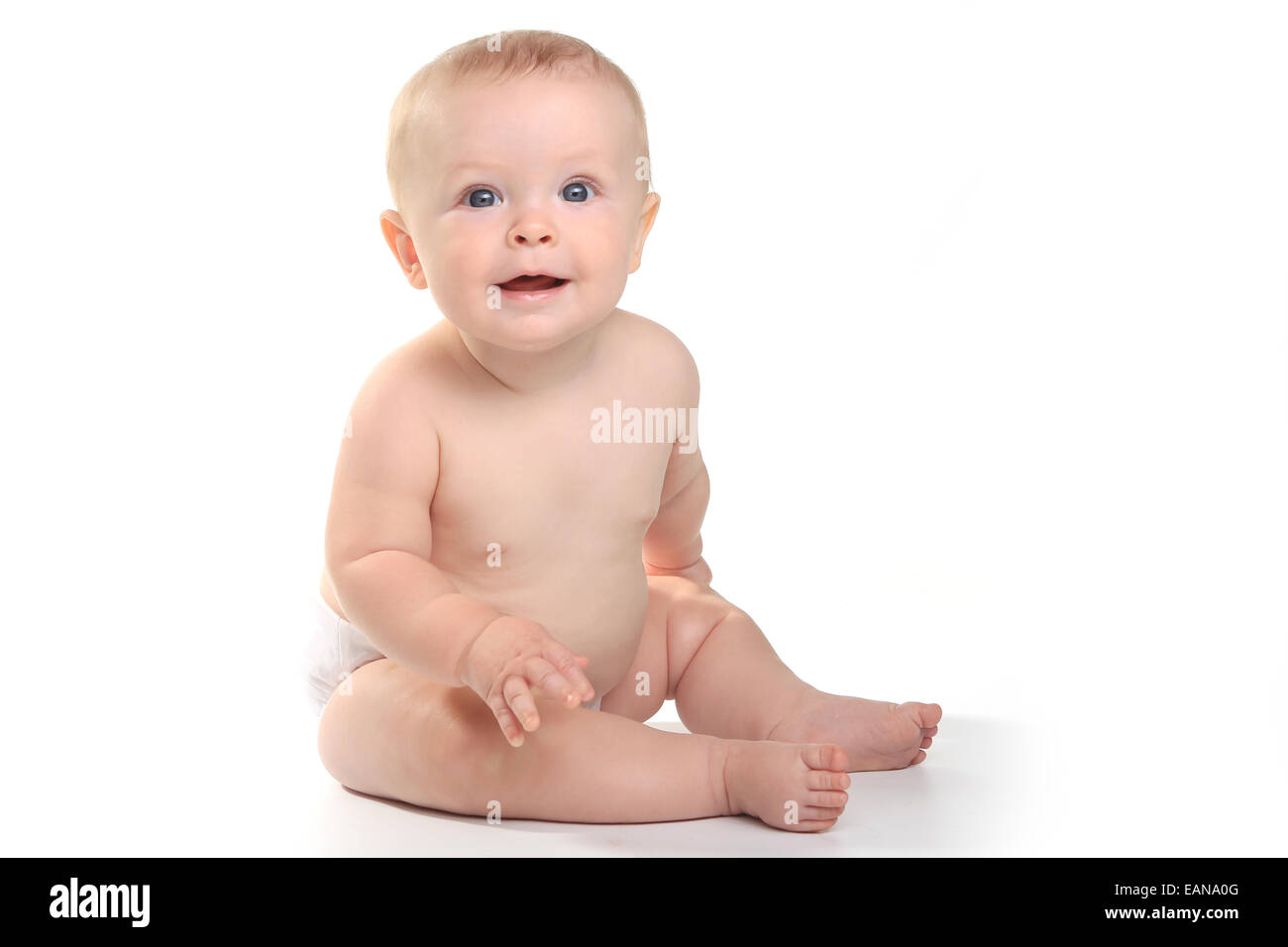 Expressive Happy Adorable Baby on a White Background Stock Photo - Alamy