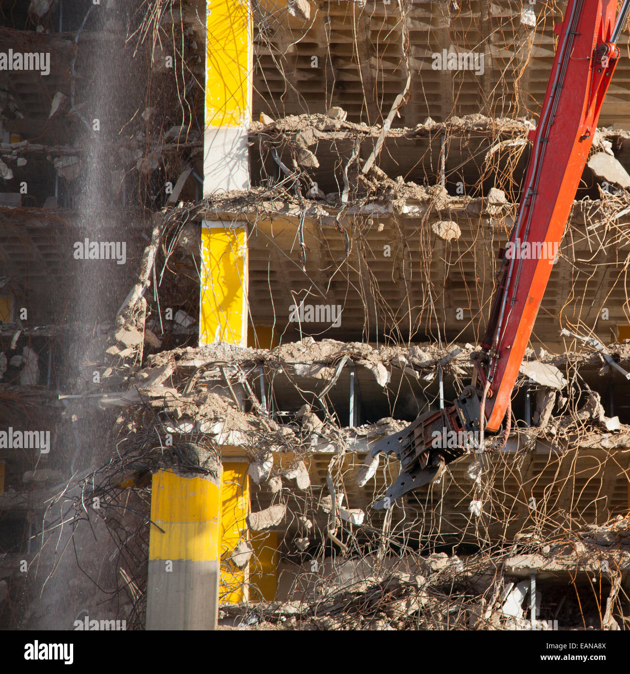broken down large building during demolition Stock Photo - Alamy