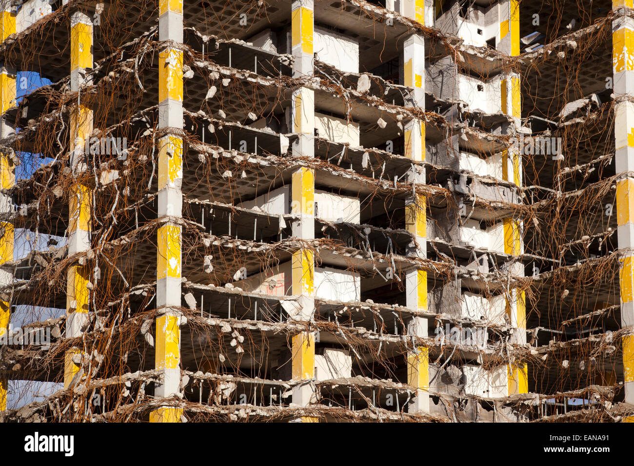 broken down large building during demolition Stock Photo - Alamy
