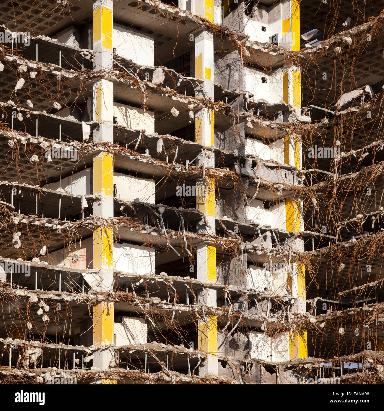 broken down large building during demolition Stock Photo - Alamy