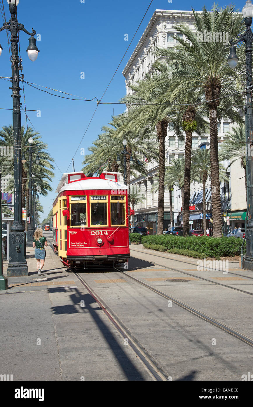 New orleans red streetcar hi-res stock photography and images - Alamy
