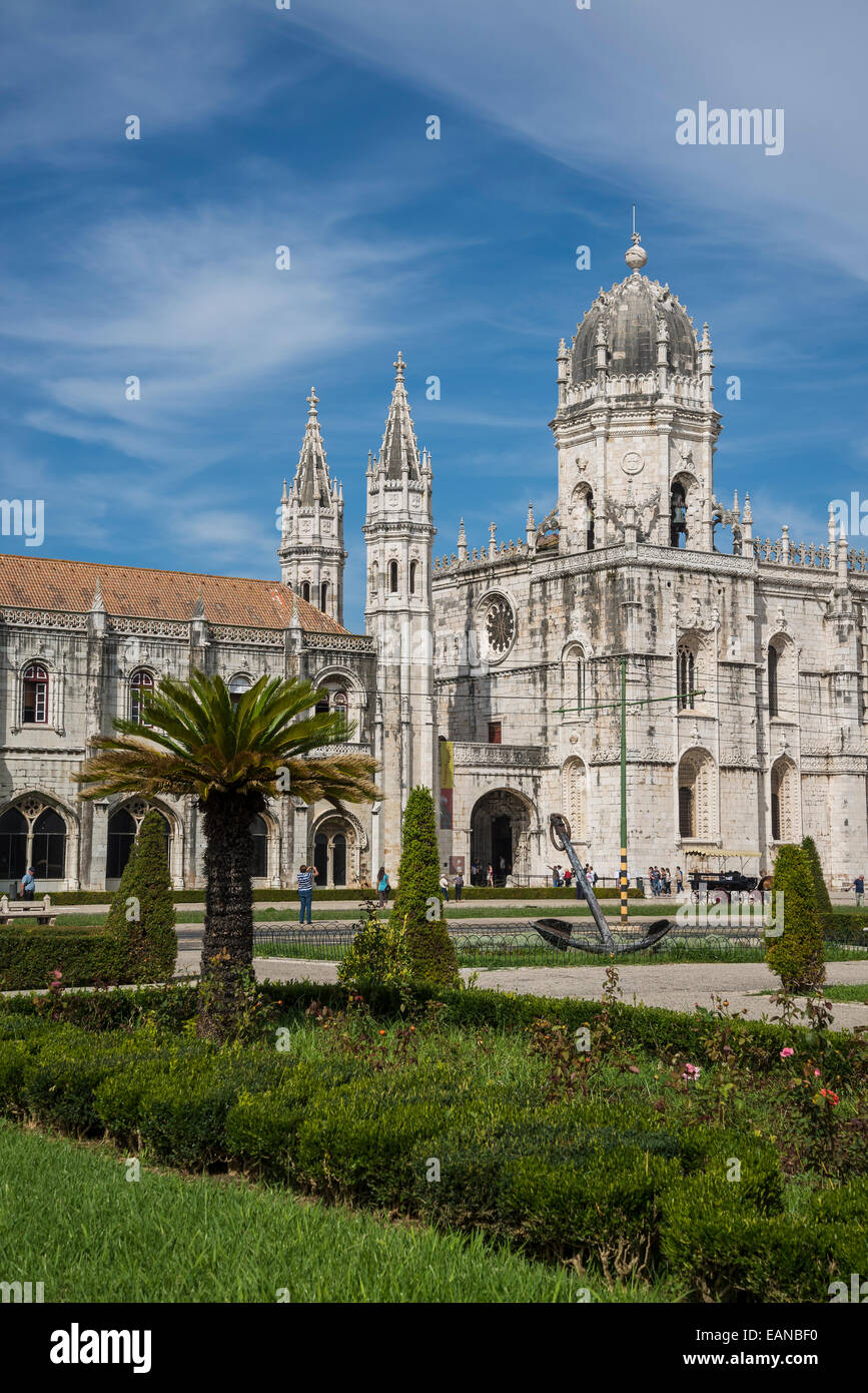 Imperial Garden and Jeronimos Monastery, Belem district, Lisbon ...