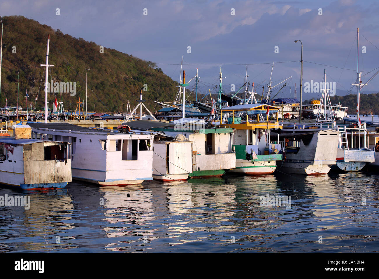 Wooden liveaboard scuba diving boats in Labuan Bajo, Flores Island ...