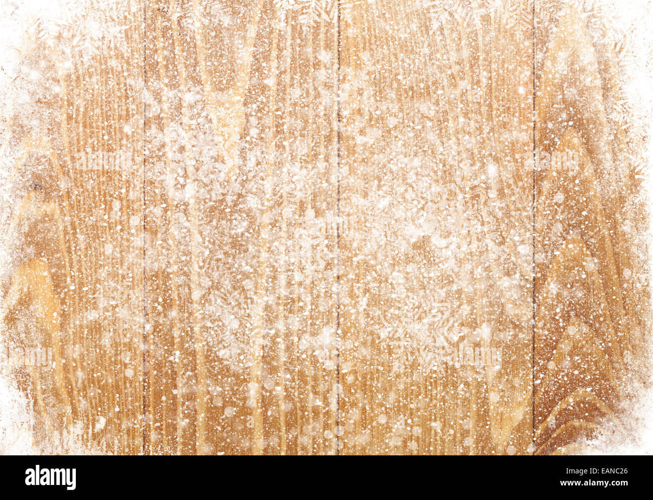 Old wood texture with snow christmas background Stock Photo - Alamy