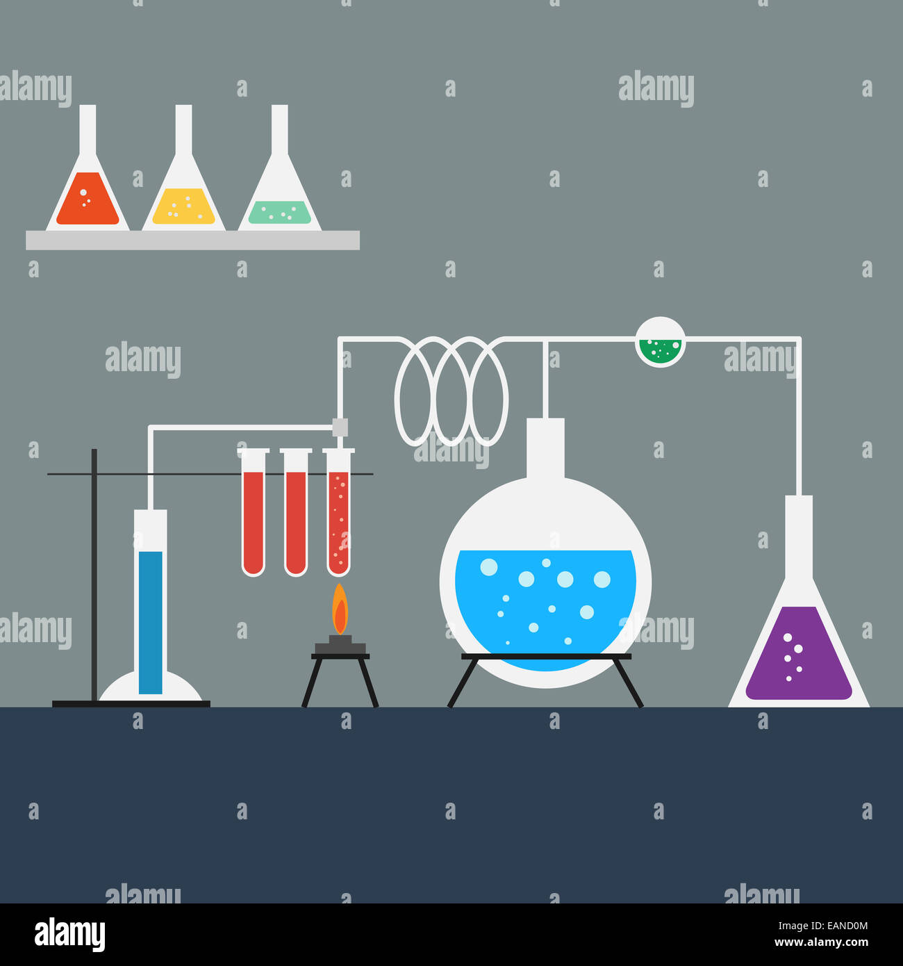 Flat design style of laboratory Stock Photo - Alamy