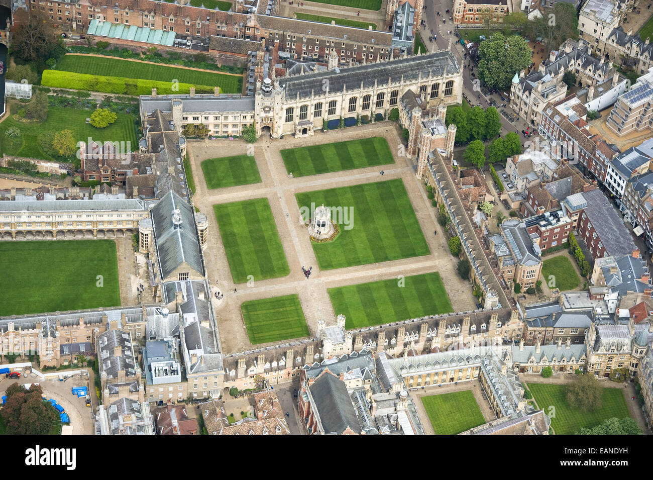 TRINITY COLLEGE PART OF CAMBRIDGE UNIVERSITY FROM THE AIR Stock Photo ...