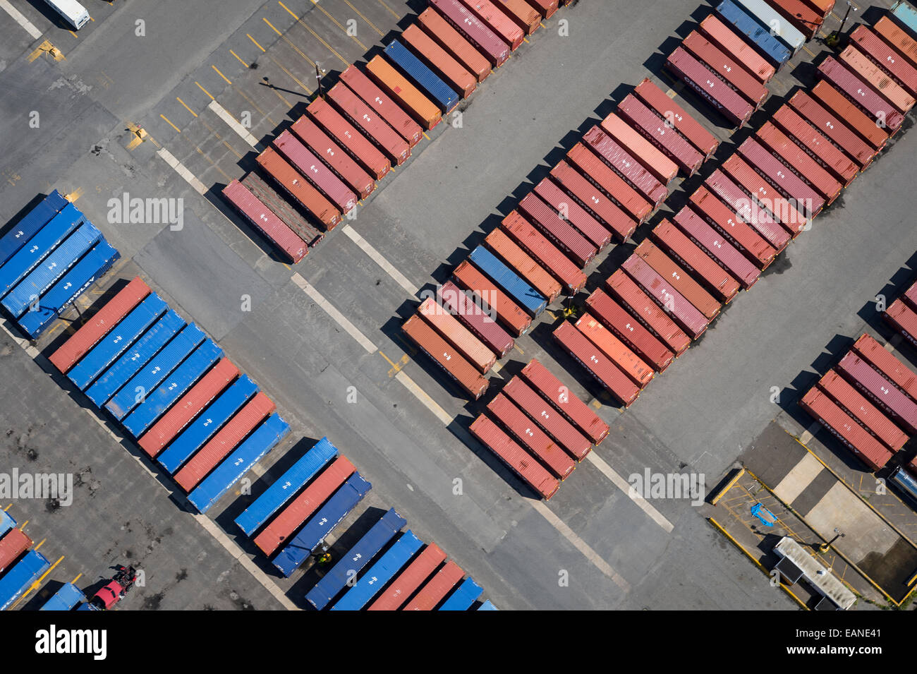 Aerial View Of Shipping Containers In Shipyard, New Jersey USA Stock ...