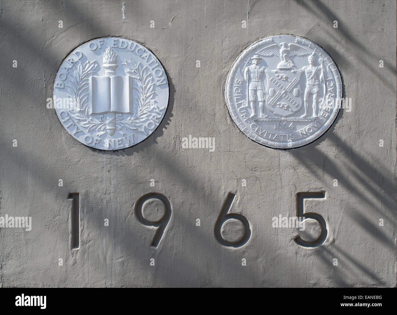 School Sign Board of Education City of New York 1965, Manhattan, New ...