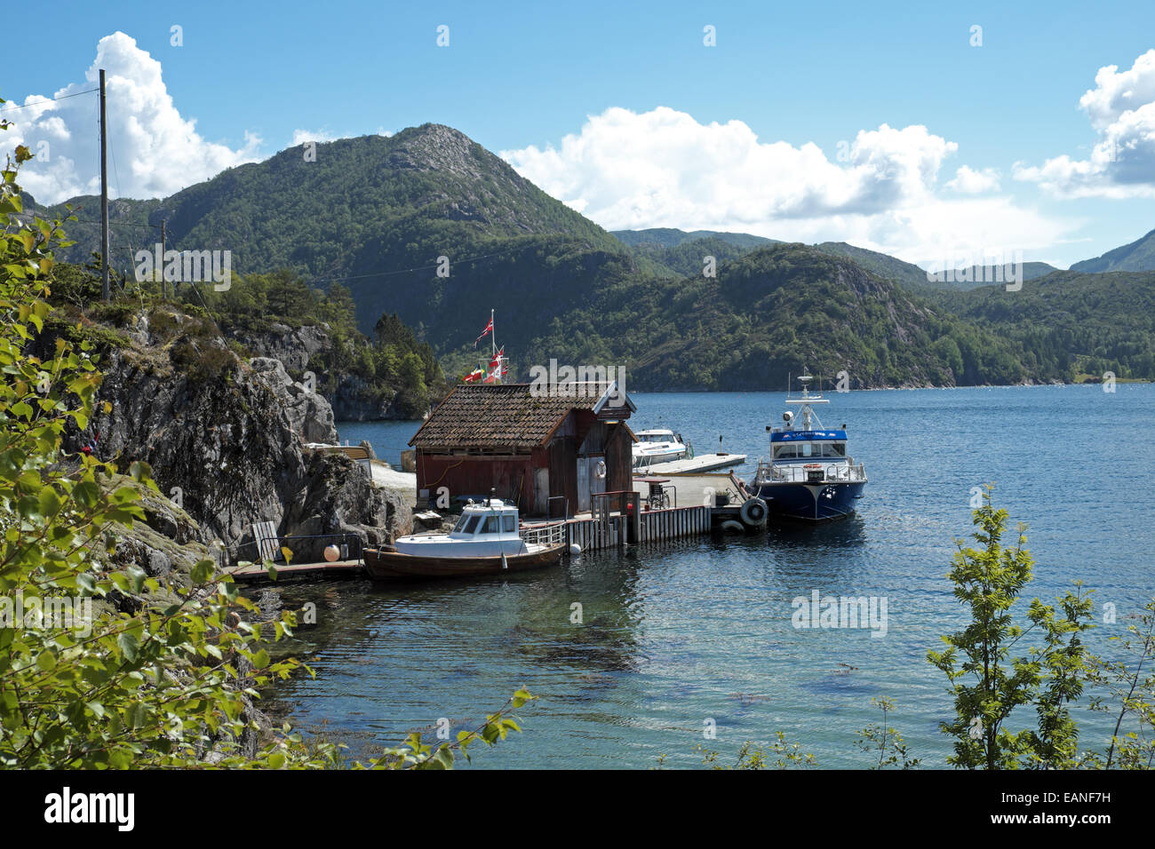 Mooring in the Gulatinget Millennium Park near Eivindvik, Norway ...