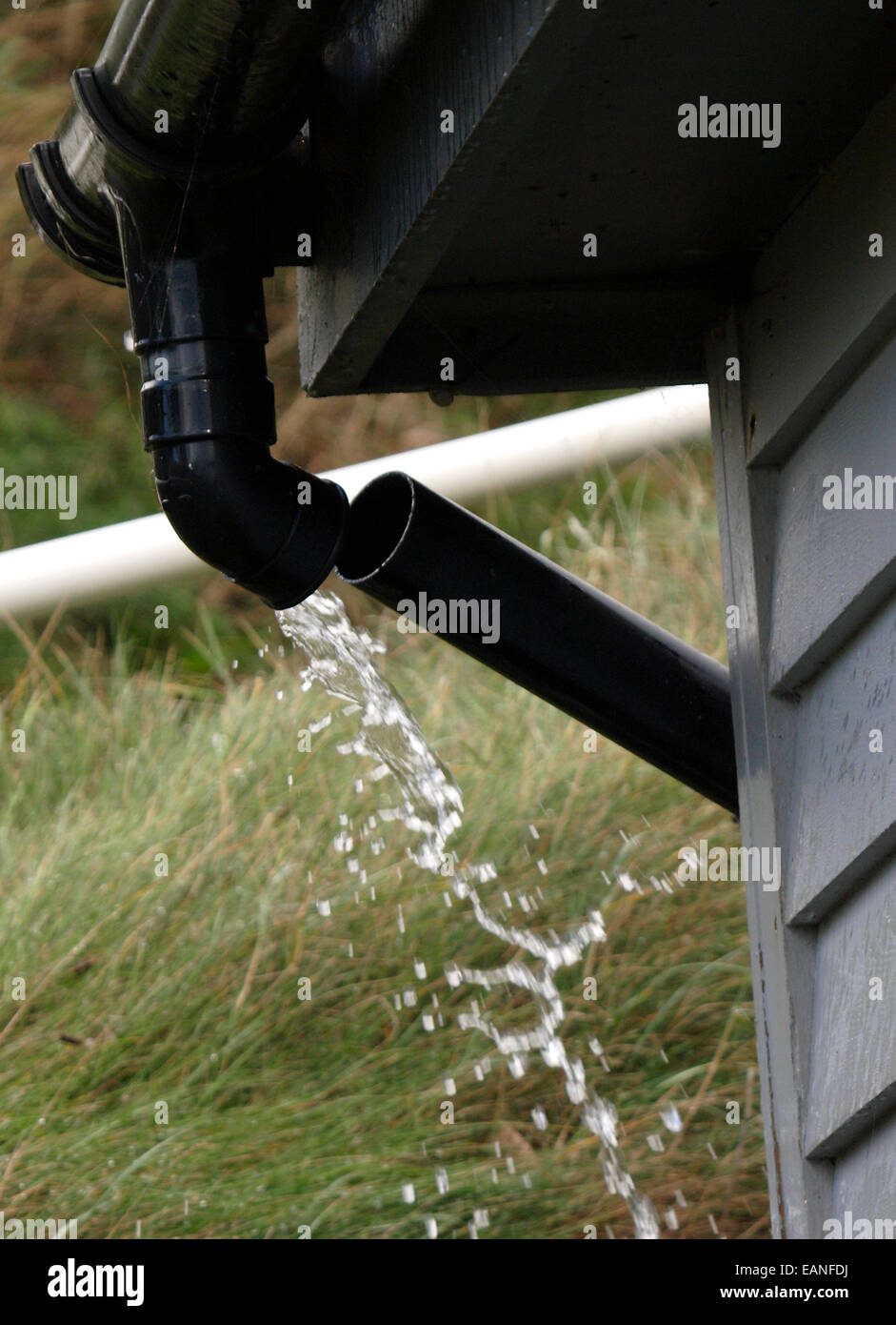 Broken gutter downpipe, UK Stock Photo - Alamy