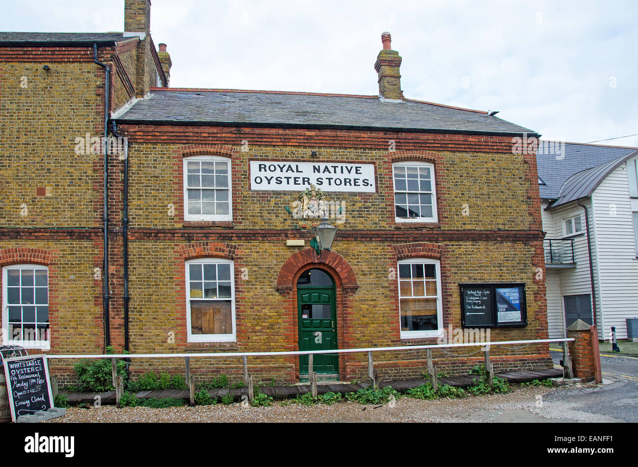 The Royal Native Oyster Stores at Whitstable, Kent, UK. The building ...