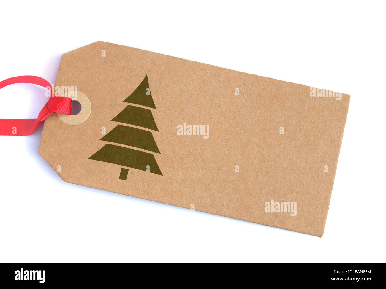 Blank christmas gift tag with tree symbol over a white background Stock ...