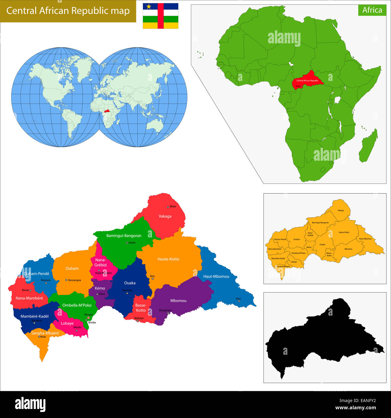 Central African Republic map Stock Photo - Alamy