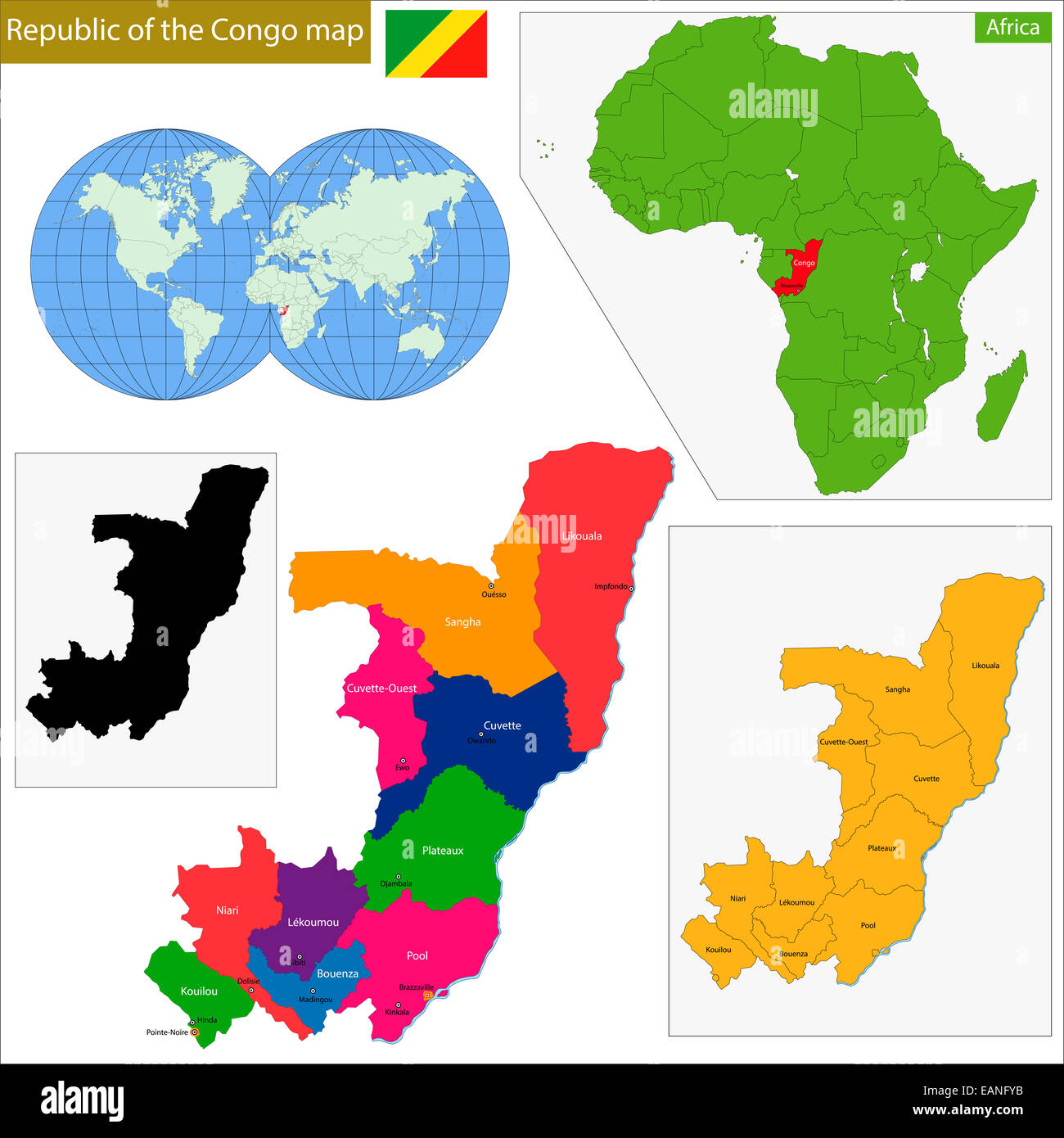 French map of africa with congo hi-res stock photography and images - Alamy
