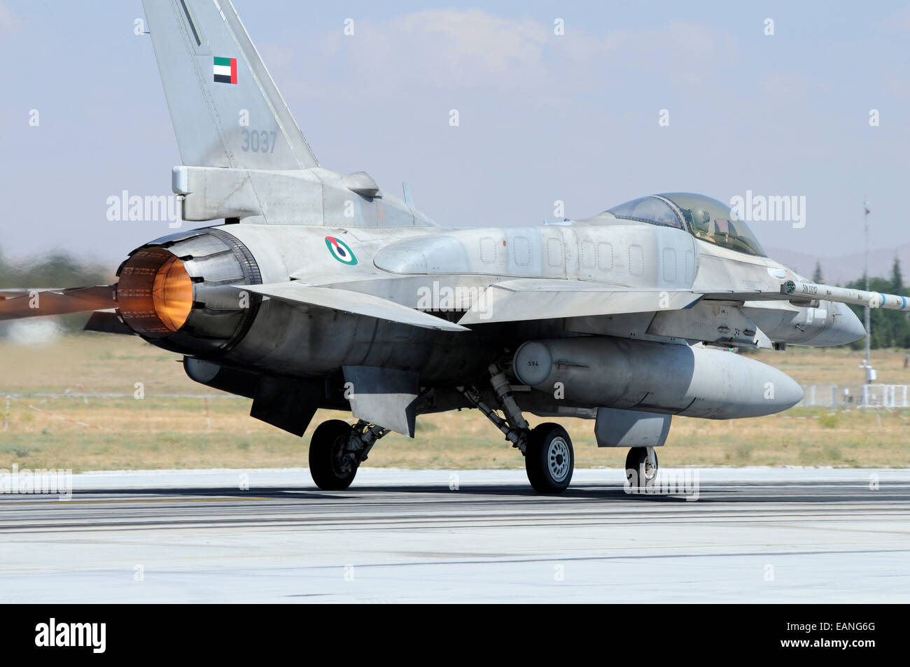 A United Arab Emirates Air Force F-16E Block 60 taking off from Konya ...