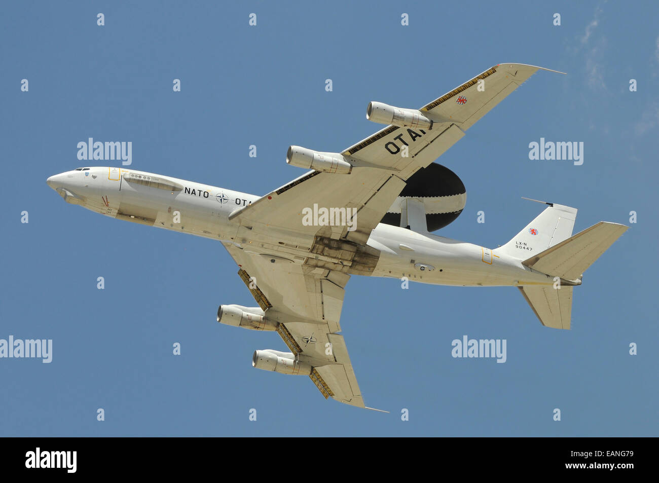 A Boeing E-3A AWACS of NATO taking off from Konya Air Base, Turkey ...