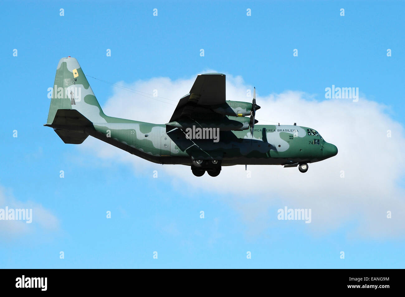 Brazilian Air Force C-130 Hercules prepares for landing at Natal Air ...