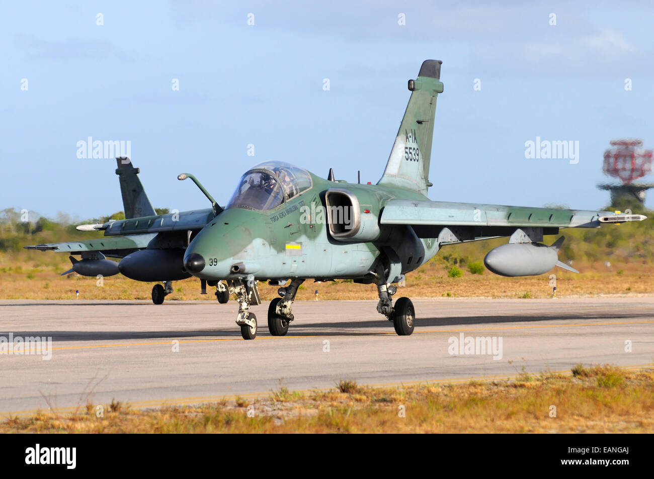 Brazilian Air Force A-1A (AMX) taxiing at Natal Air Force Base, Brazil ...