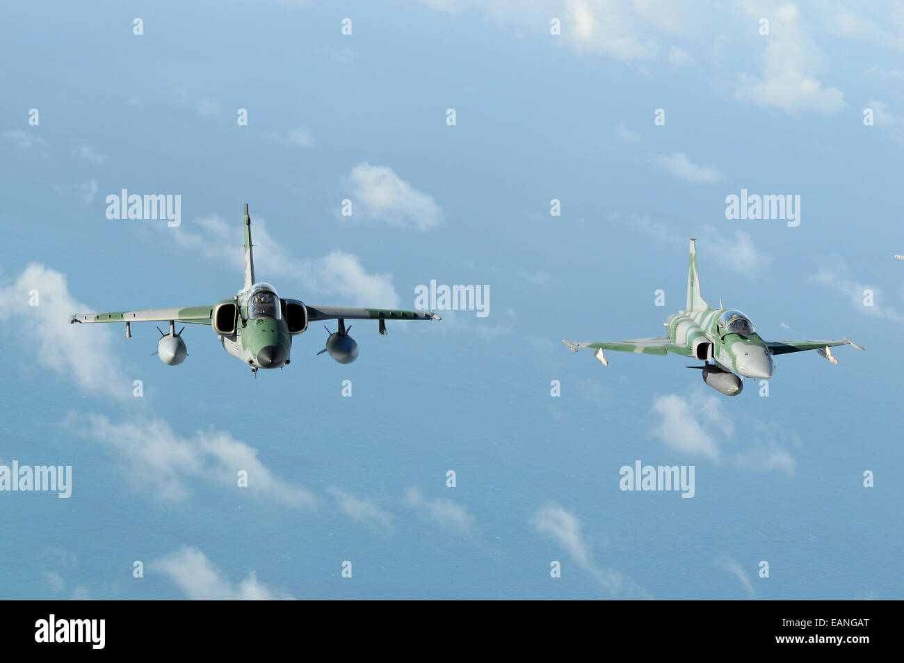Brazilian Air Force A-1M (left) and F-5EM taken in-flight during ...