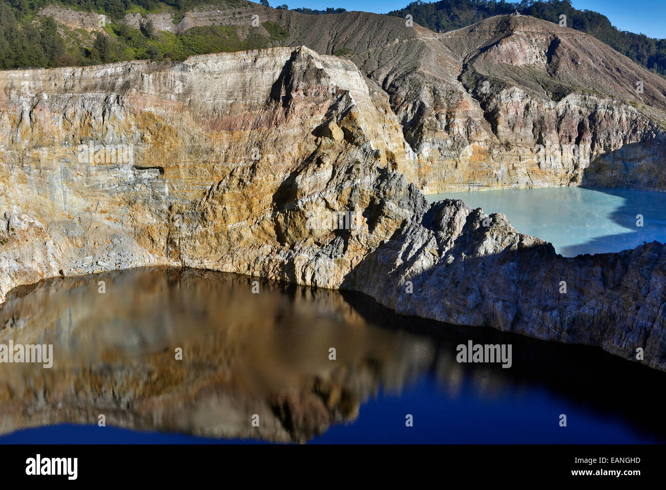 Kelimutu volcano crater lakes and caldera, Flores Island, Indonesia ...
