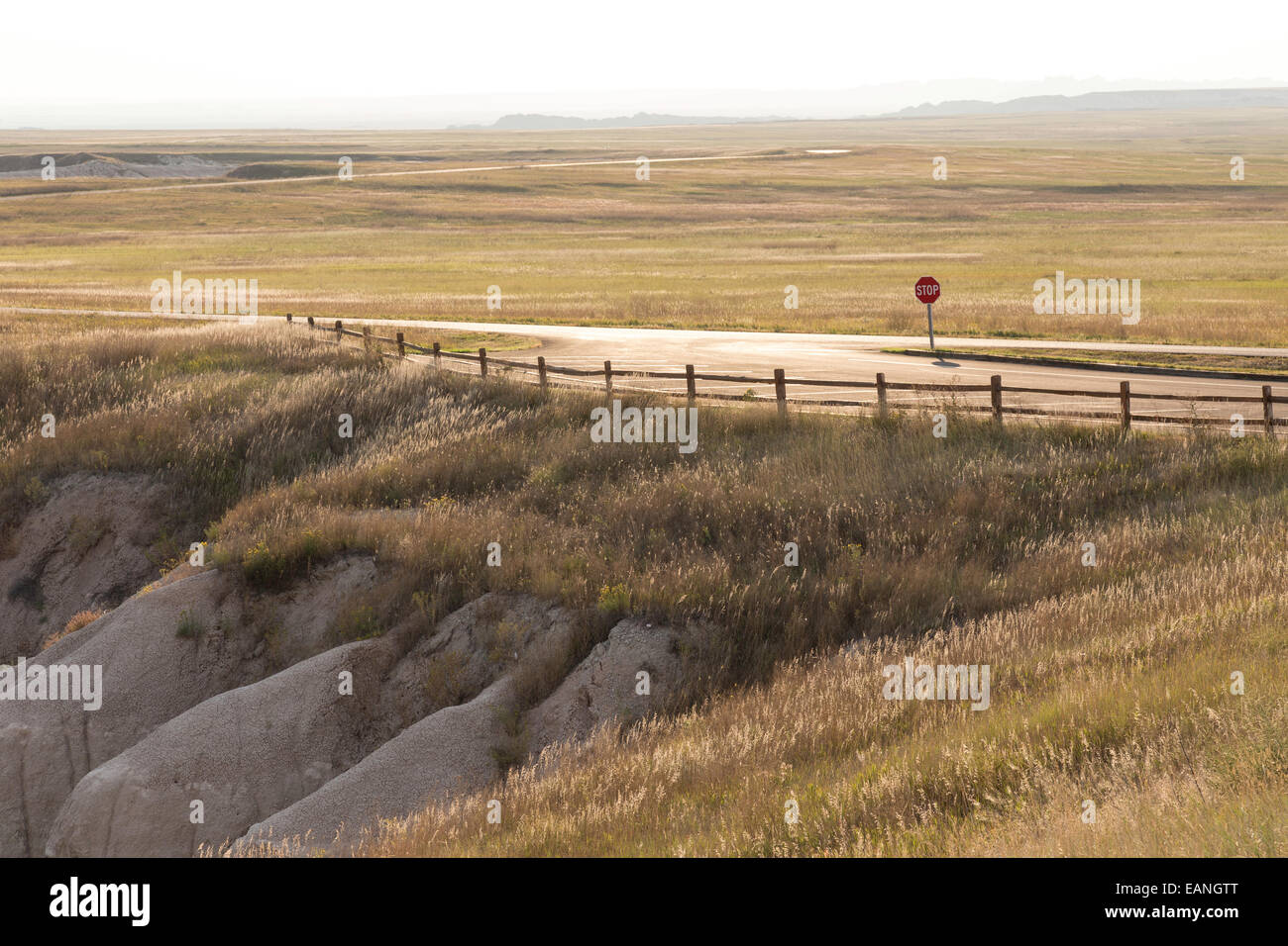 Badlands road sign hi-res stock photography and images - Alamy