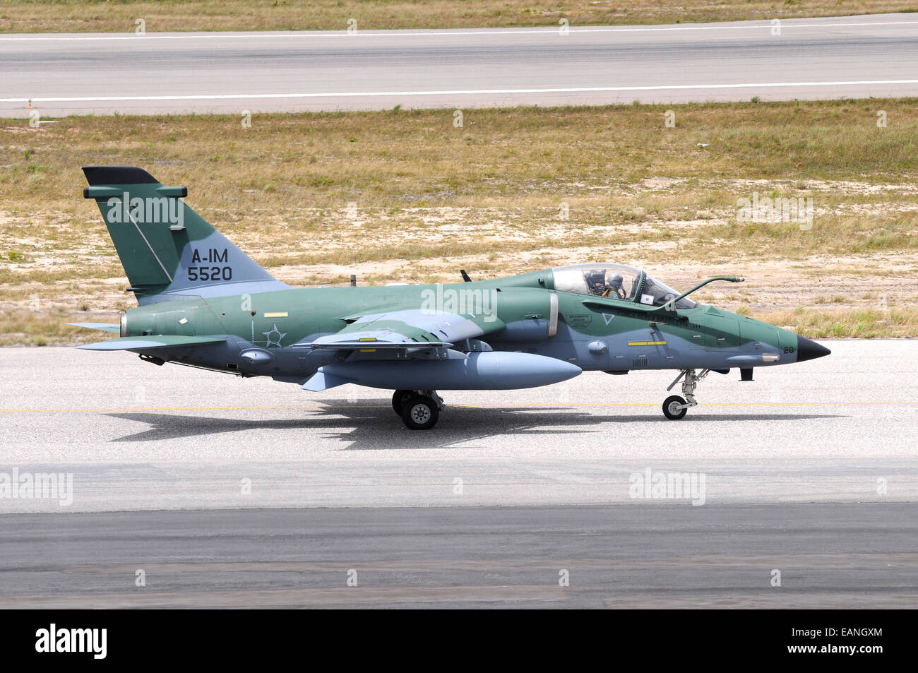 Brazilian Air Force A-1M (AMX) taxiing at Natal Air Force Base, Brazil ...