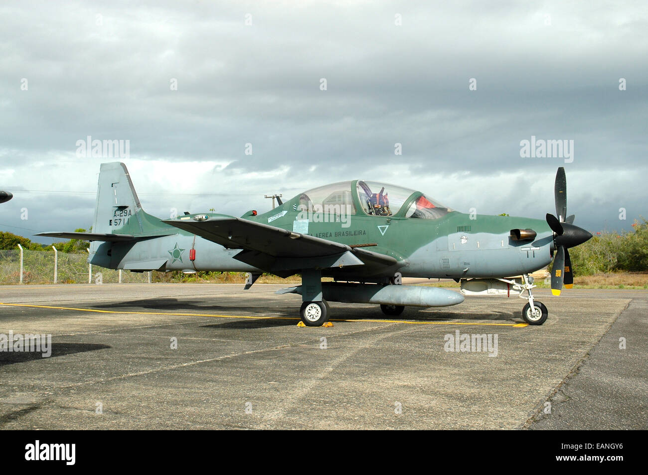 Brazilian Air Force A-29B Super Tucano at Natal Air Force Base, Brazil ...