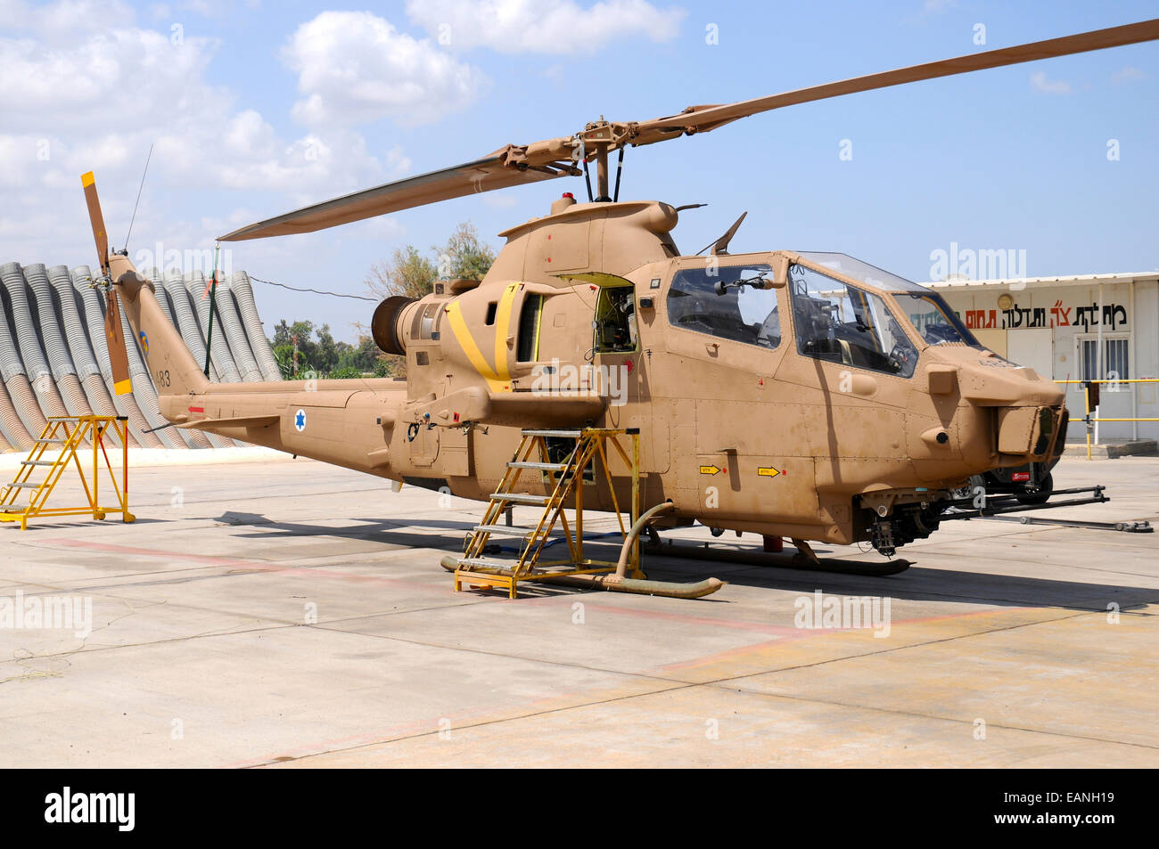Israeli Air Force AH-1 Tzefa attack helicopter at Tel Nof Air Base, Israel Stock Photo - Alamy