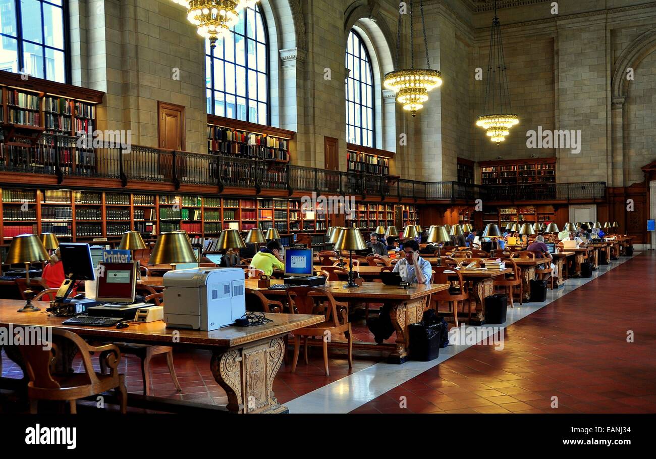 NYC: The vast main reading room of the New York Public Library on Fifth ...