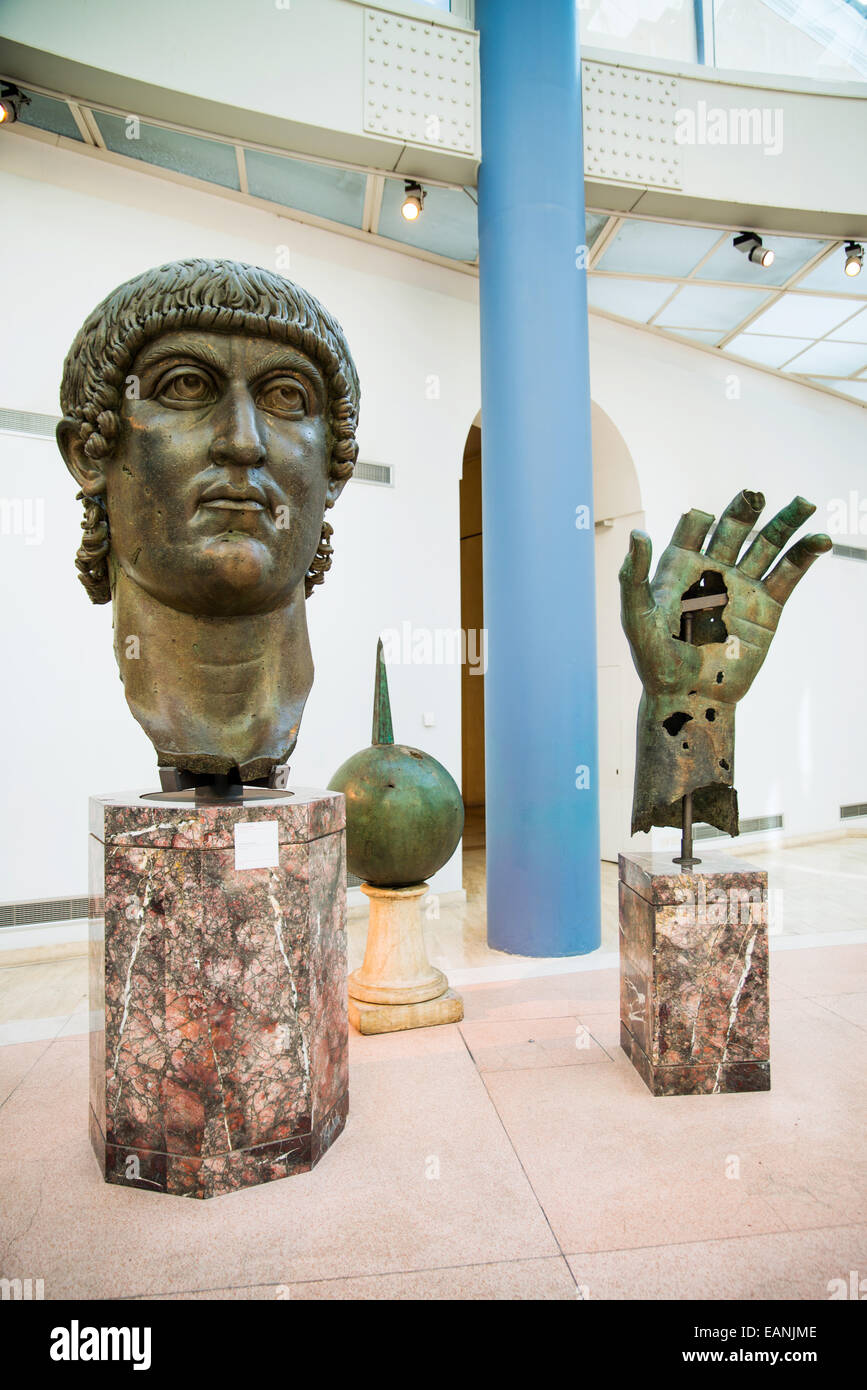 Parts of a colossal bronze statue of Costantino in the Exedra of Marcus ...
