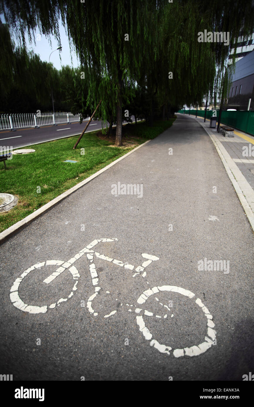 Empty bicycle lane hi-res stock photography and images - Alamy