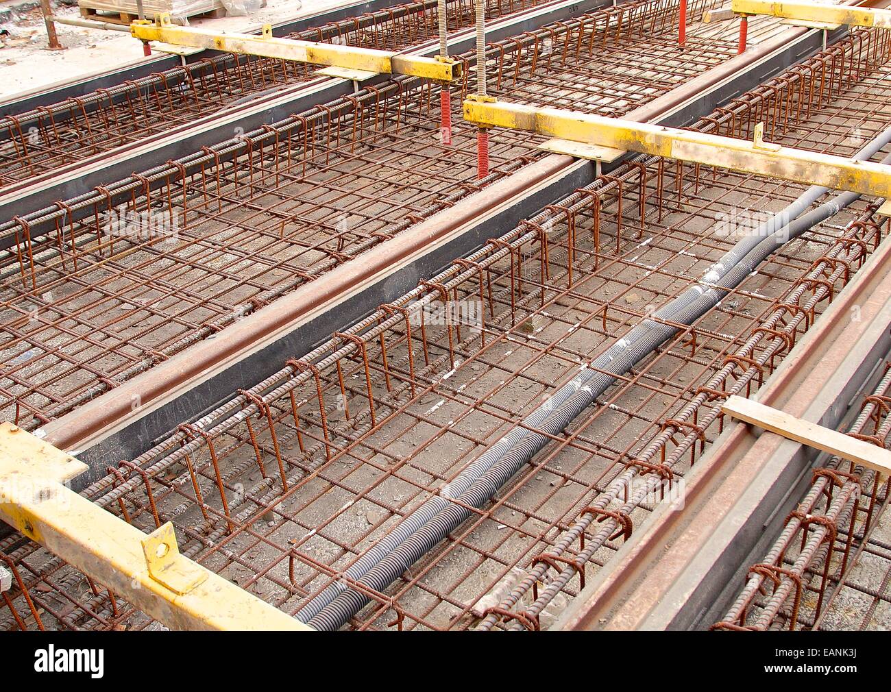 The construction site of new light rail rapid transportation system in ...