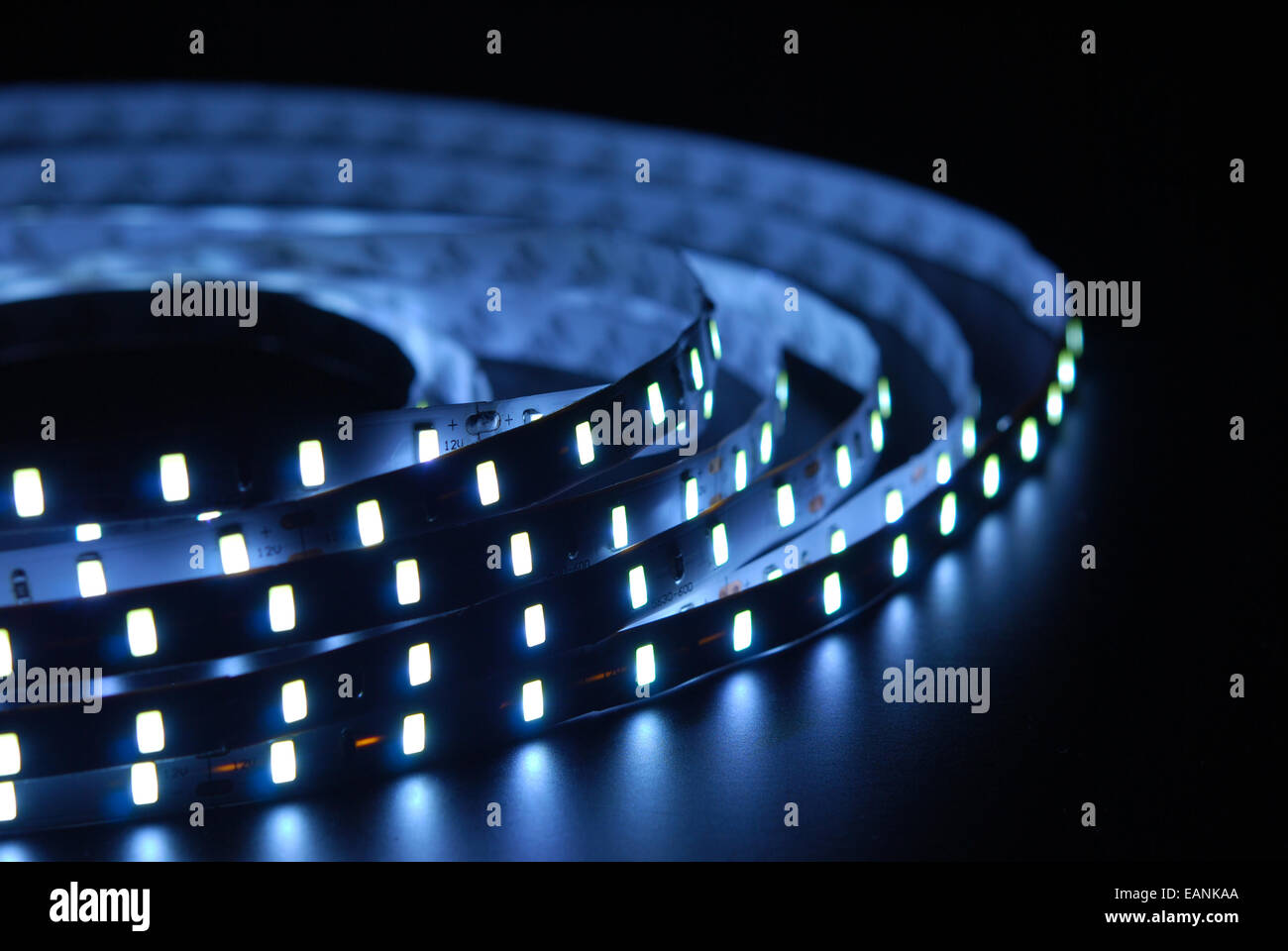 Led stripe is isolated on the black background Stock Photo - Alamy