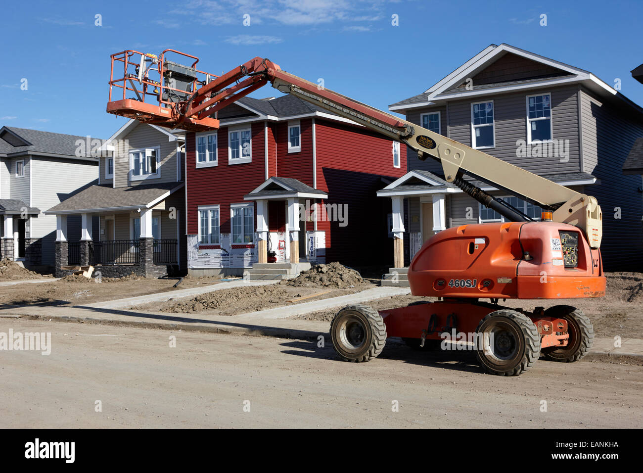 elevated plaform lift on construction side for new homes saskatoon ...