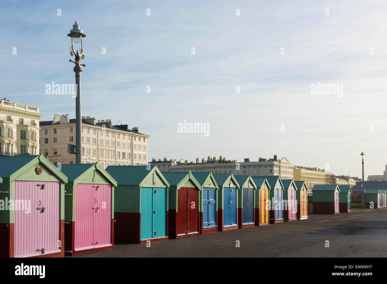 Beach huts at sea front, Brighton, England, UK Stock Photo - Alamy
