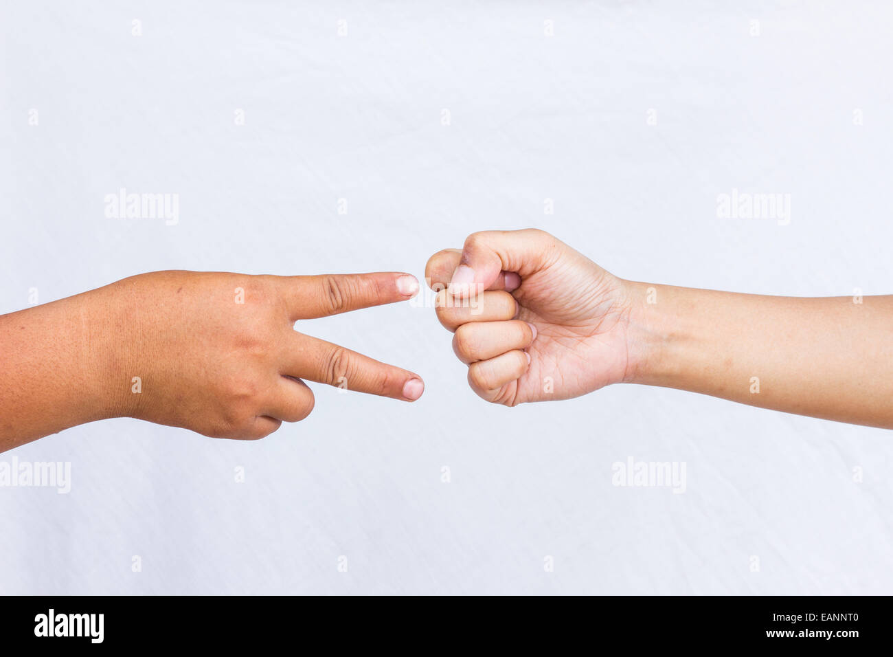 Hands rock paper scissors hi-res stock photography and images - Alamy