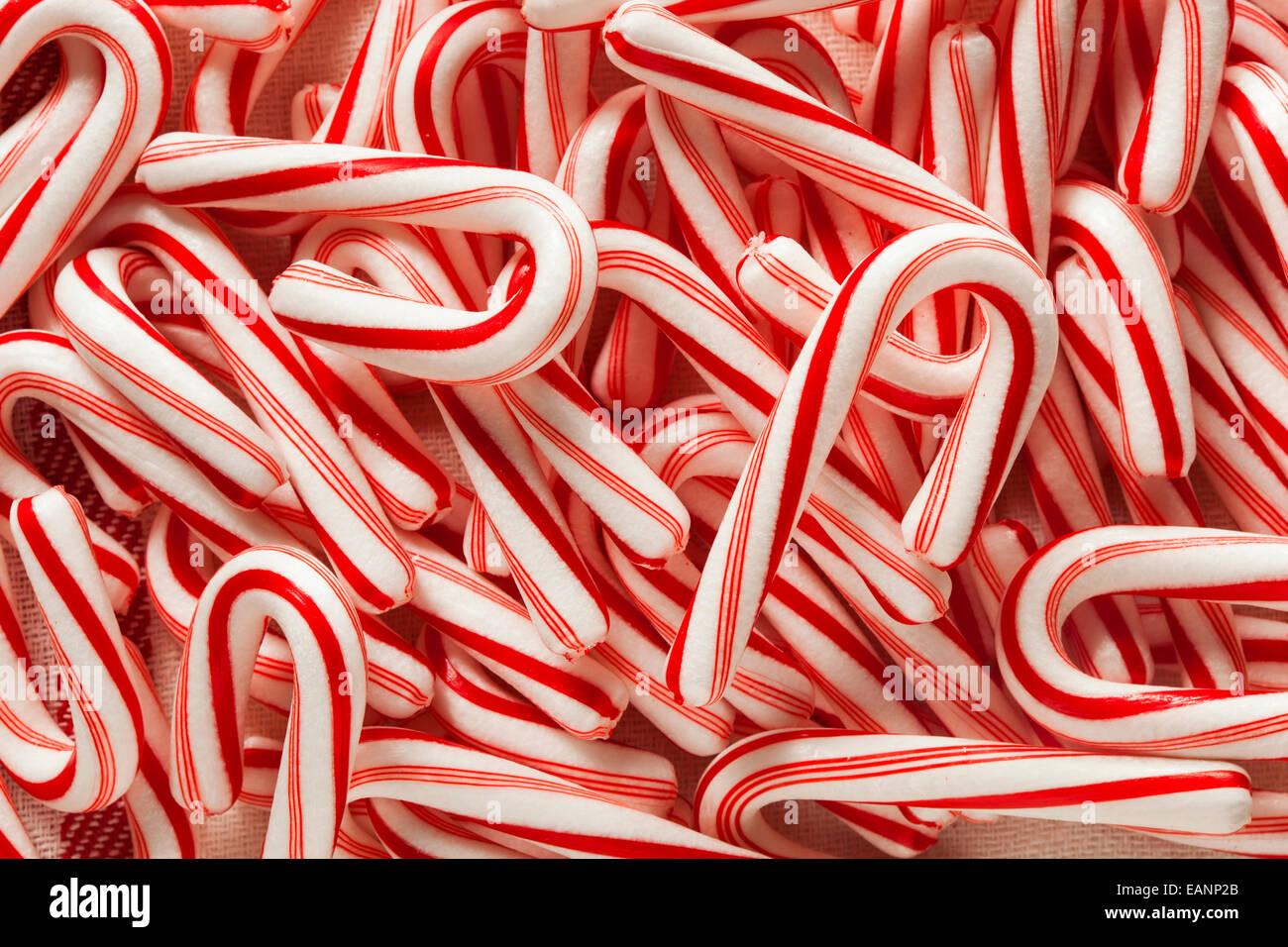 Red and White Mini Candy Canes for Christmas Stock Photo - Alamy