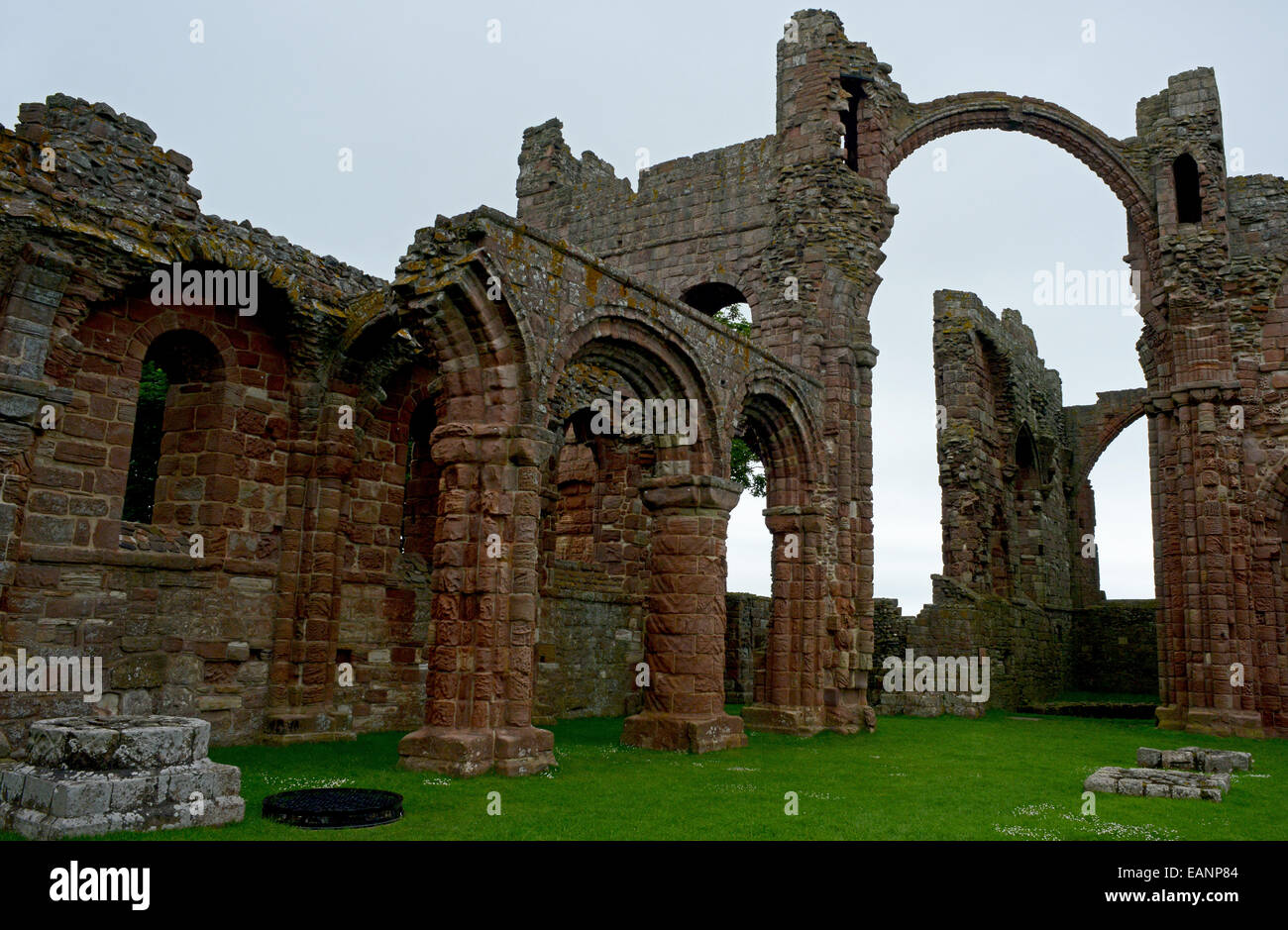 Lindisfarne Priory Ruins - Holy Island Stock Photo - Alamy