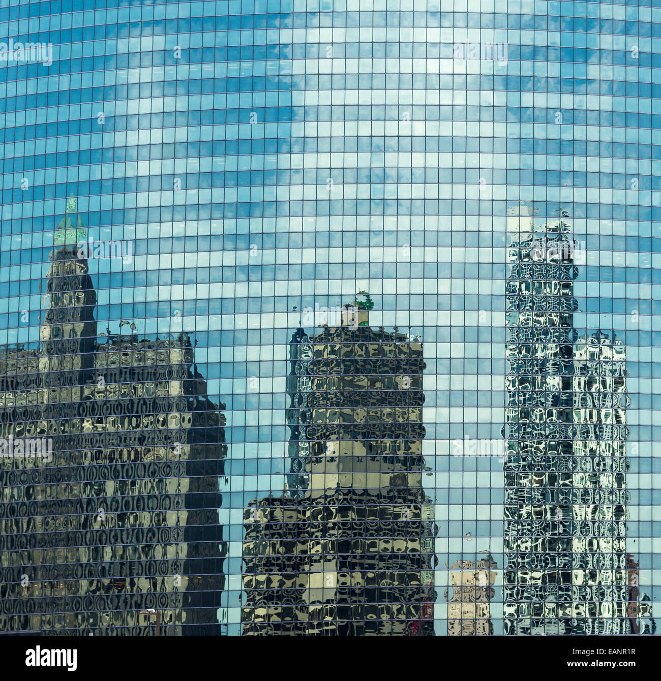 Building reflections in the window of a Chicago skyscraper Stock Photo ...