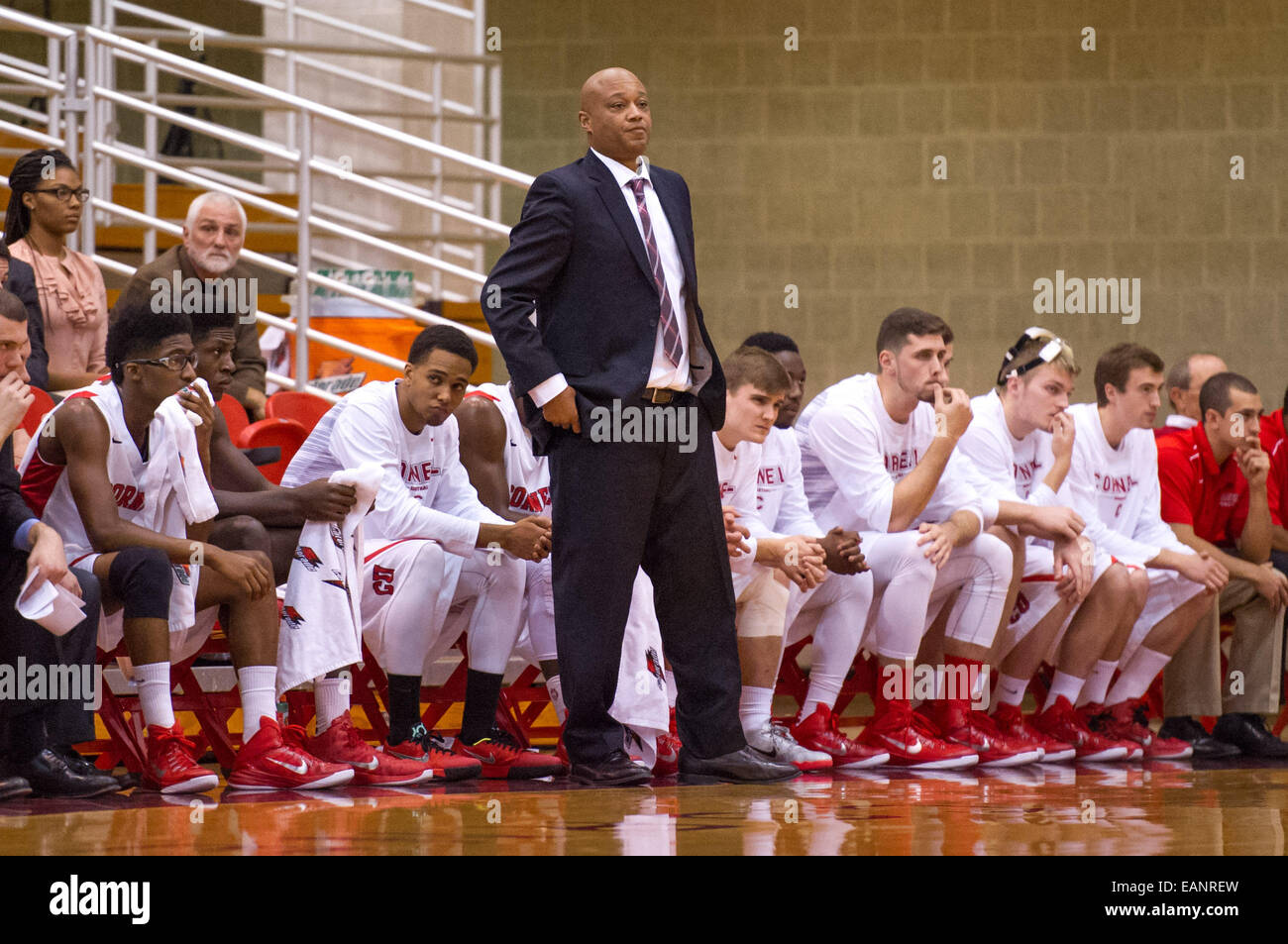 November, 18 2014: Cornell Big Red head coach Bill Courtney looks on ...