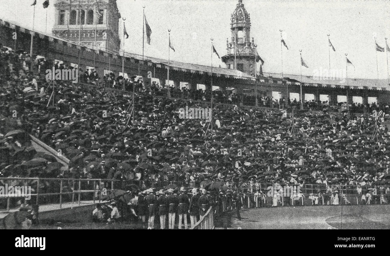 The throng in the Stadium cheering President William McKinley at the ... The throng in the Stadium cheering President William McKinley at the ...