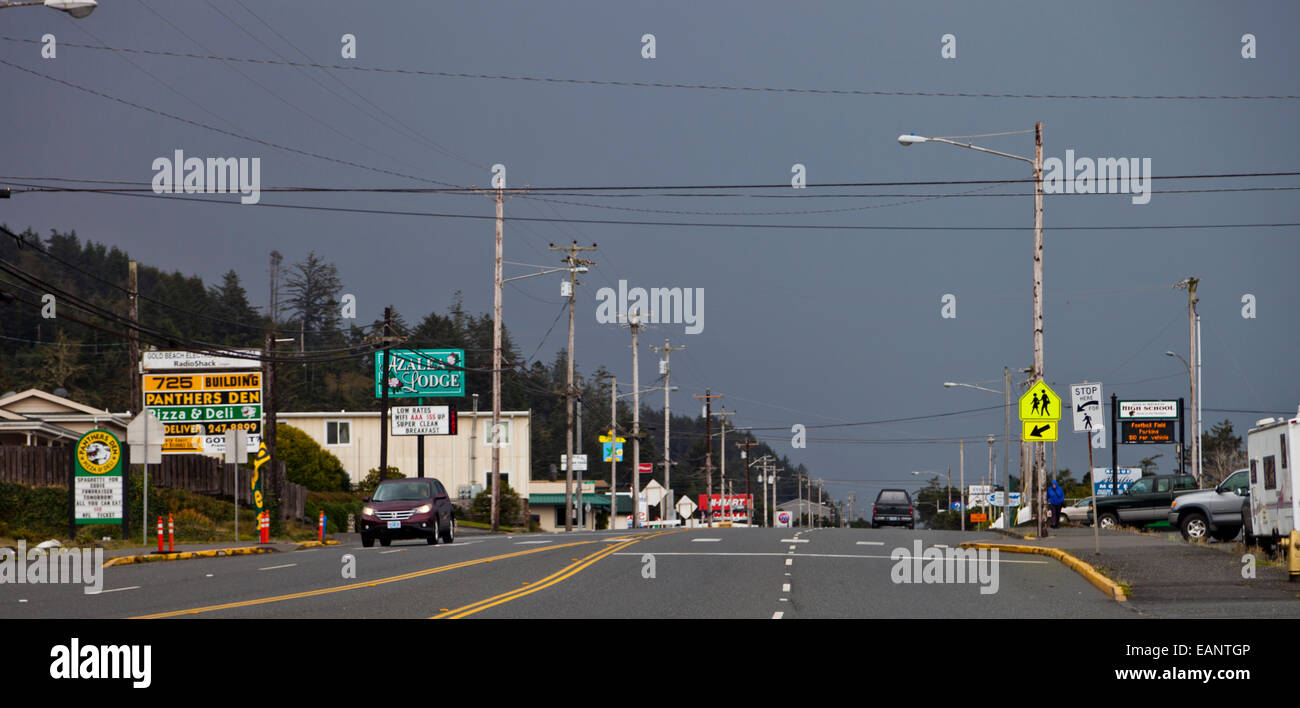 Storm approaching Gold Beach along Highway 101, Oregon USA Stock Photo ... Storm approaching Gold Beach along Highway 101, Oregon USA Stock Photo ...