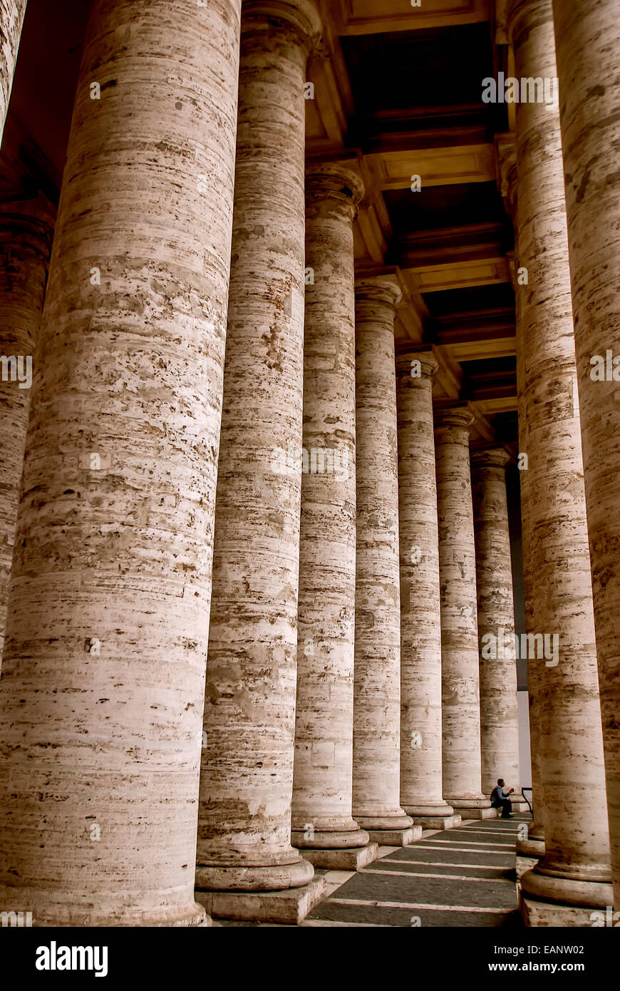 Columns at the St. Peter's Square in the Vatican City Stock Photo - Alamy