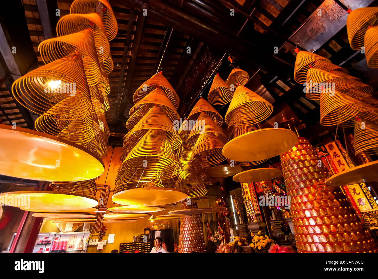 Objects hanging from the ceiling in the A-Ma Temple in Macau, China ...