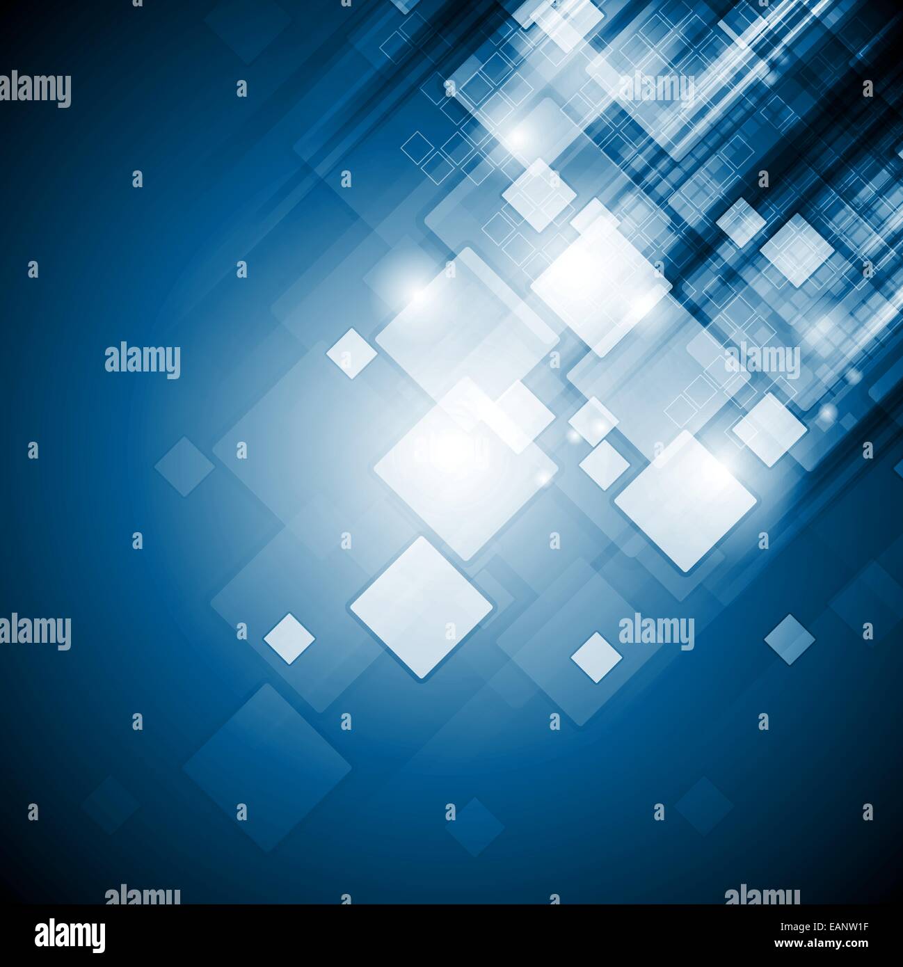 Bright blue tech squares background. Vector design Stock Photo - Alamy