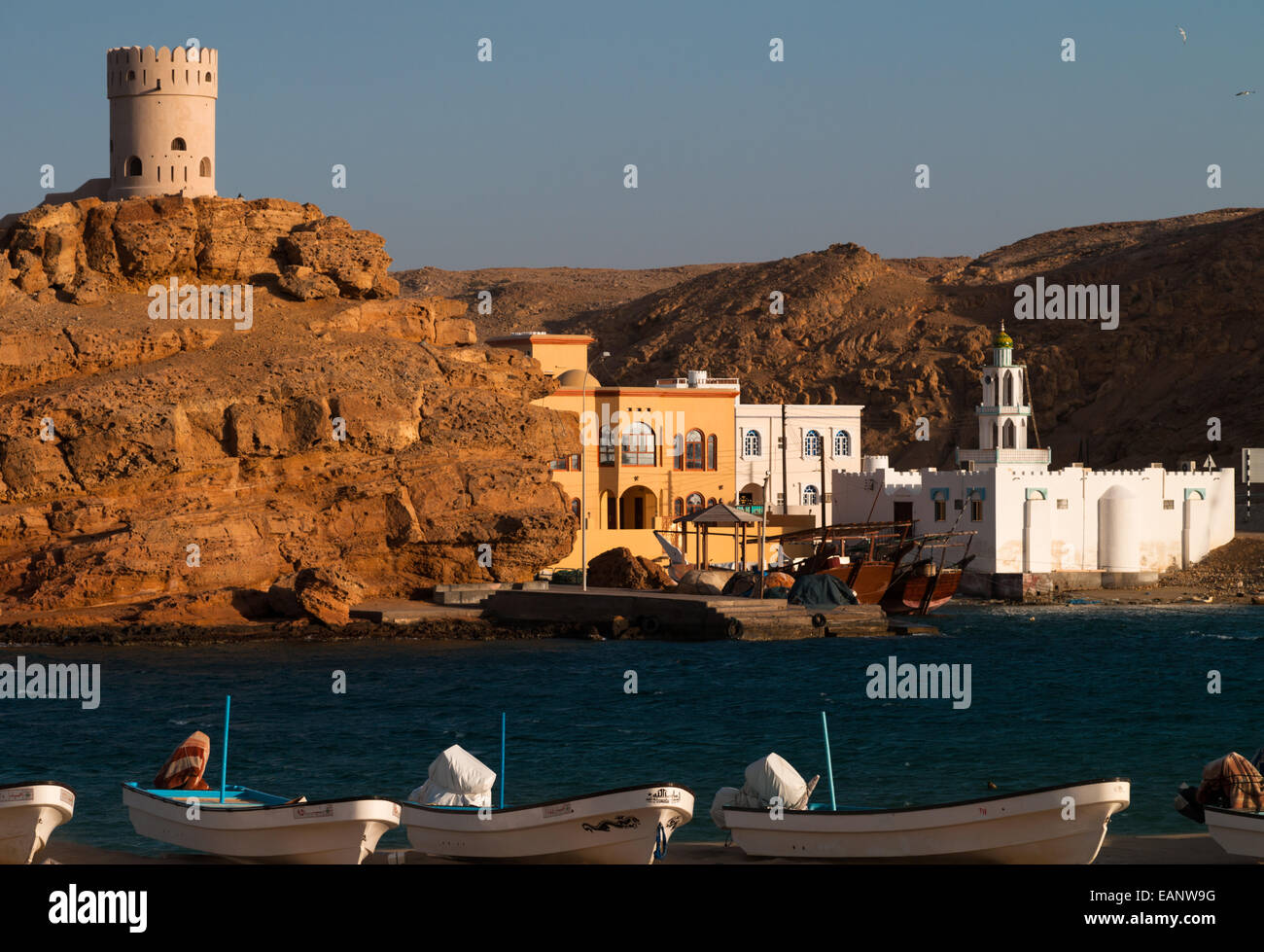 Boats on beach at Sur, Oman Stock Photo - Alamy