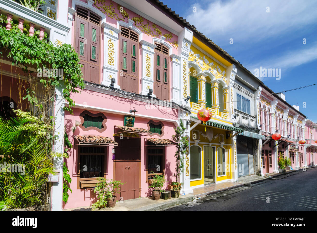 Renovated heritage architecture of Soi Rommanee in Phuket Old Town ...