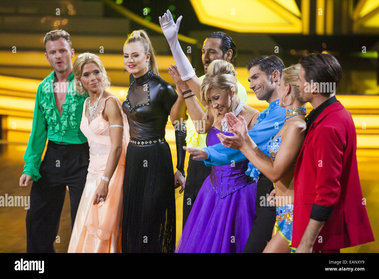 Celebrities performing on stage during the 7th liveshow of Let's Dance ...