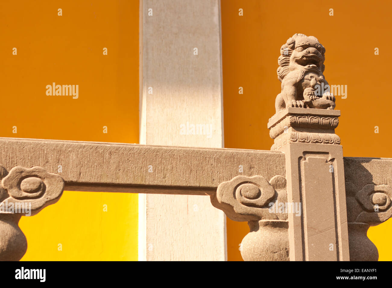 Lion statue in Faxi Temple, Hangzhou, China Stock Photo - Alamy