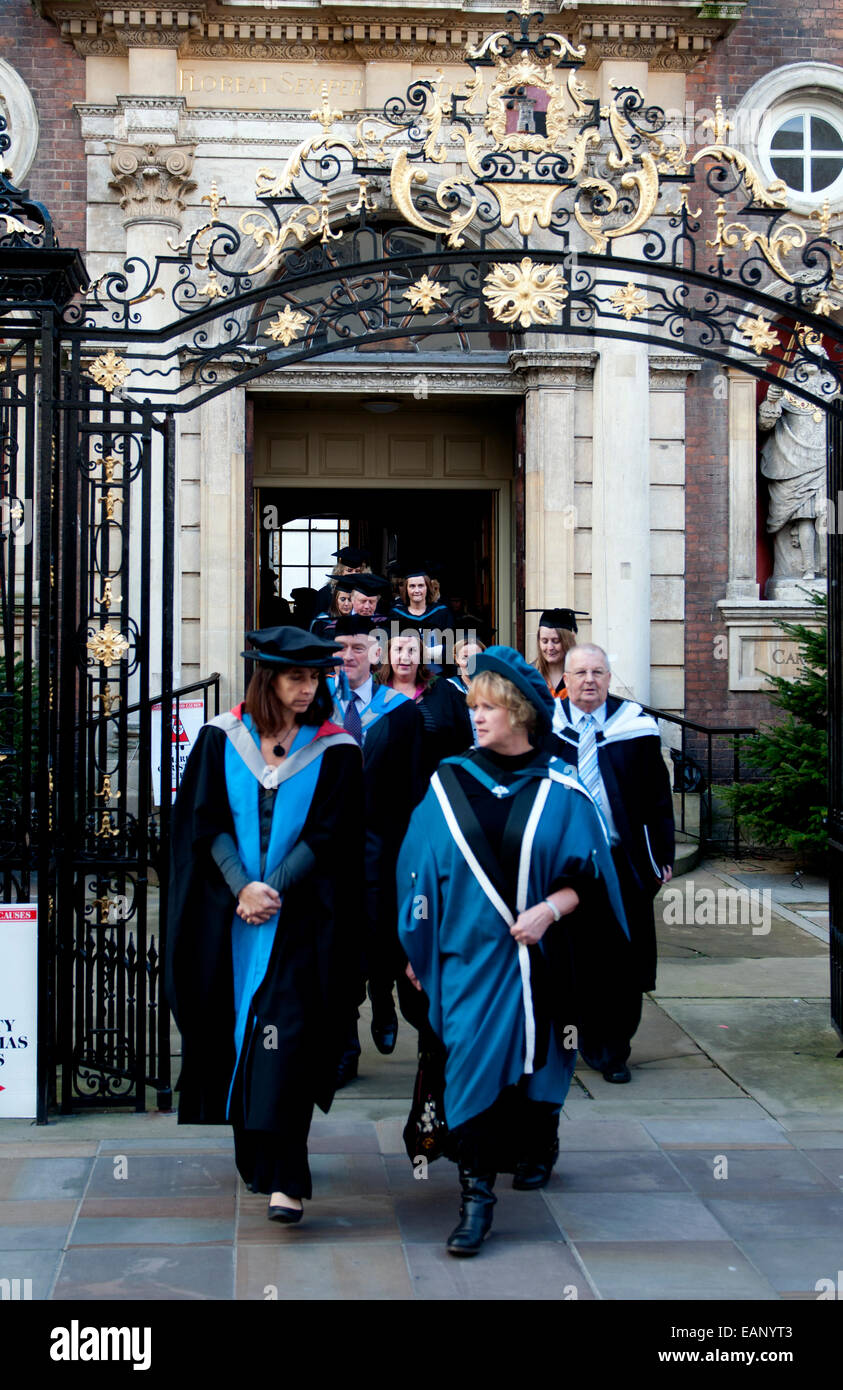 Worcester University graduation day - the academic procession from the ...